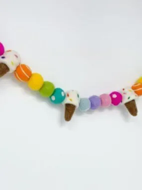 Mae Berry Decor | Holiday | I Scream For Ice Cream Felt Ball Garland ...